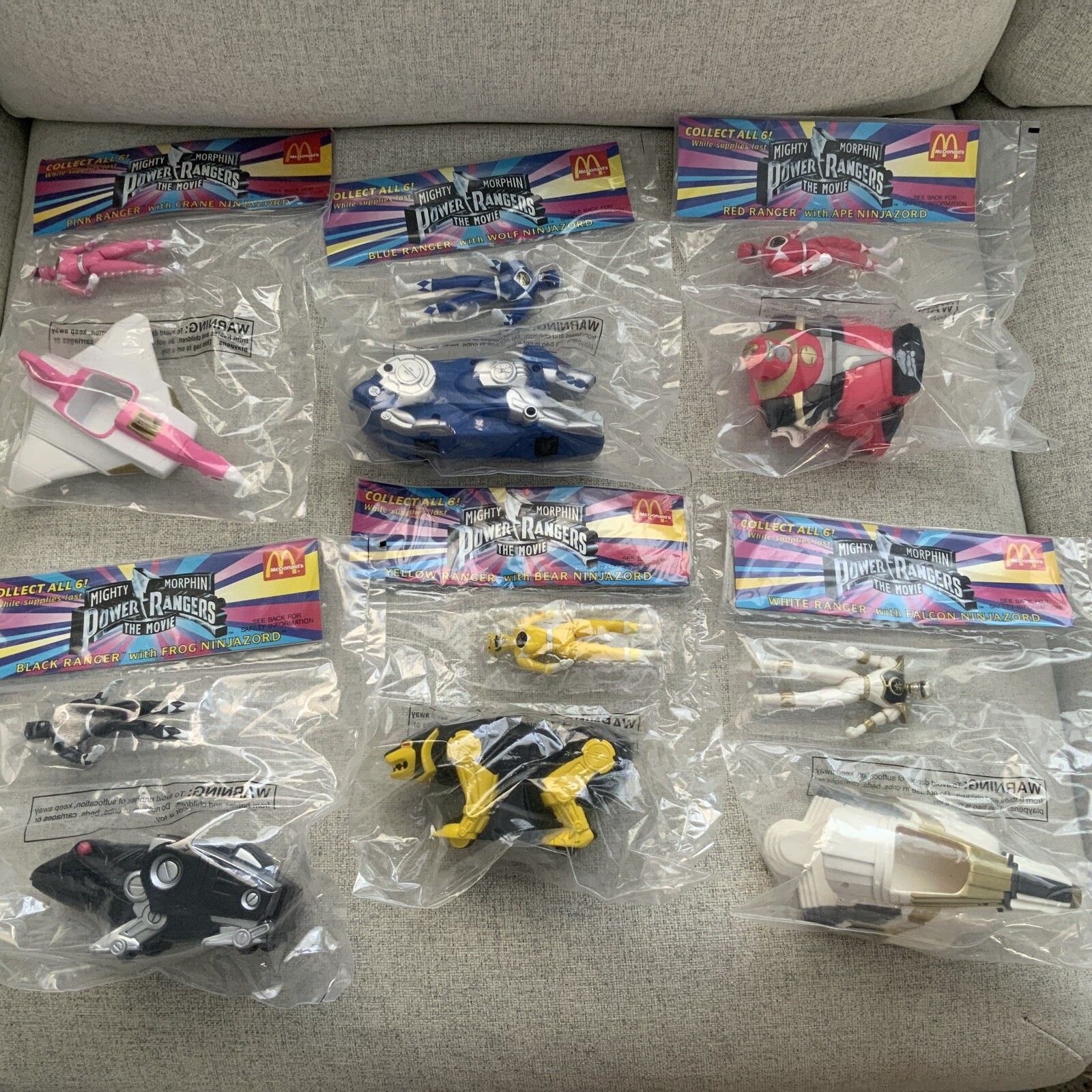 McDonald's Mighty Morphin Power Rangers Complete Set 6 Toys Movie ...