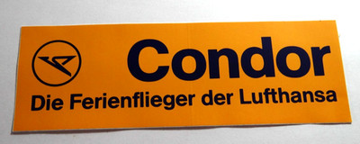 Promotional Stickers Condor Die Ferienflieger Der Lufthansa 80er Years ...