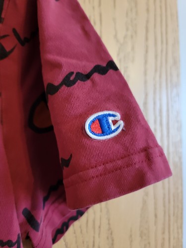 Vintage Champion All Over Logo T-Shirt Size Medium | eBay