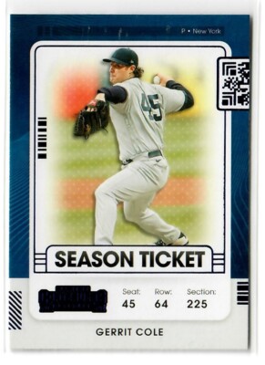 2021 Panini Contenders Season Ticket Blue #11 Gerrit Cole ~ NY Yankees ...