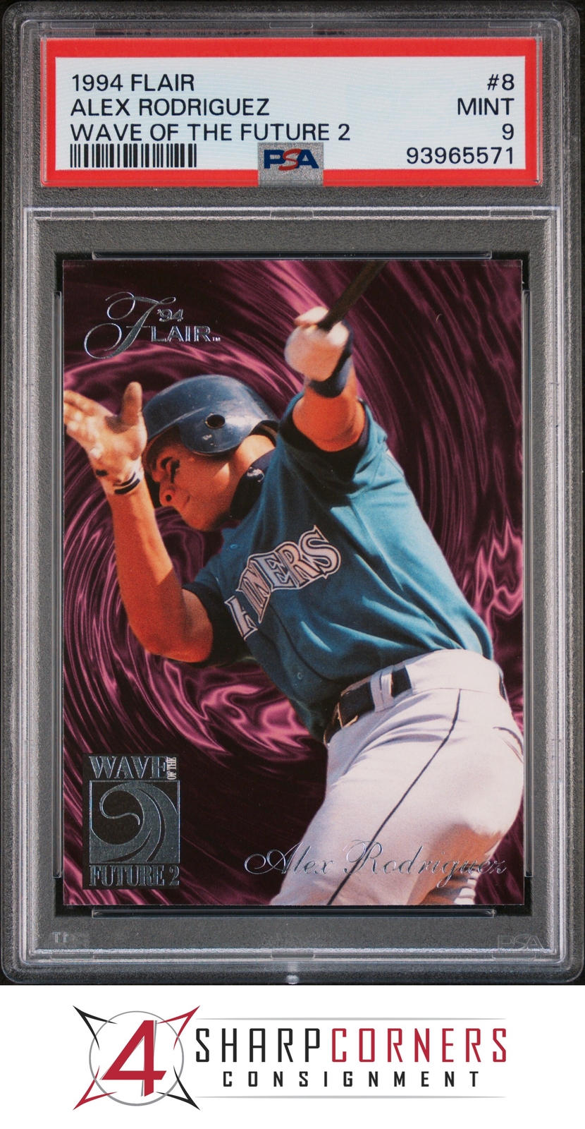 1994 FLAIR WAVE OF THE FUTURE 2 #8 ALEX RODRIGUEZ RC PSA 9 B4067633-571 ...