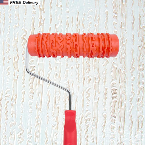 Paint Roller 7 Inch Rubber Patterned Texture Tool Handle Wall Decor Applicator 733353634164 | eBay