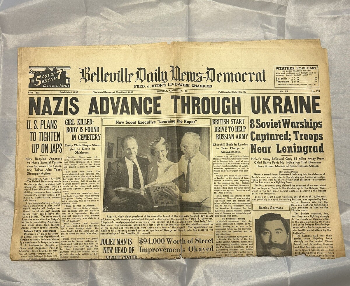 WW2 Newspaper “ NAZIS ADVANCE THROUGH UKRAINE” | eBay