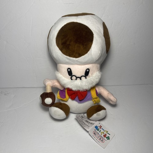 Super Mario Bros Grandpa Toadsworth Plush Toad 10" Mushroom Doll Figure ...