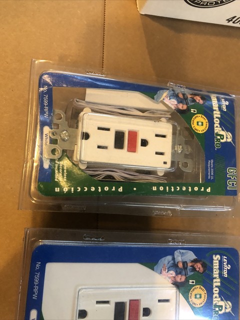 2X LEVITON SMART LOCK PRO GFCI-WHITE-SCREWLESS WALLPLATE-7599-RPW- for ...