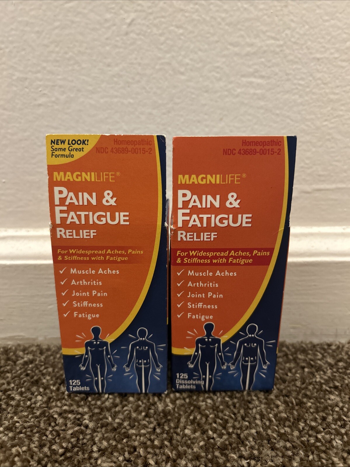 2 Magnilife Pain & Fatigue Relief, 125 Homeopathic Dissolving Tablets ...