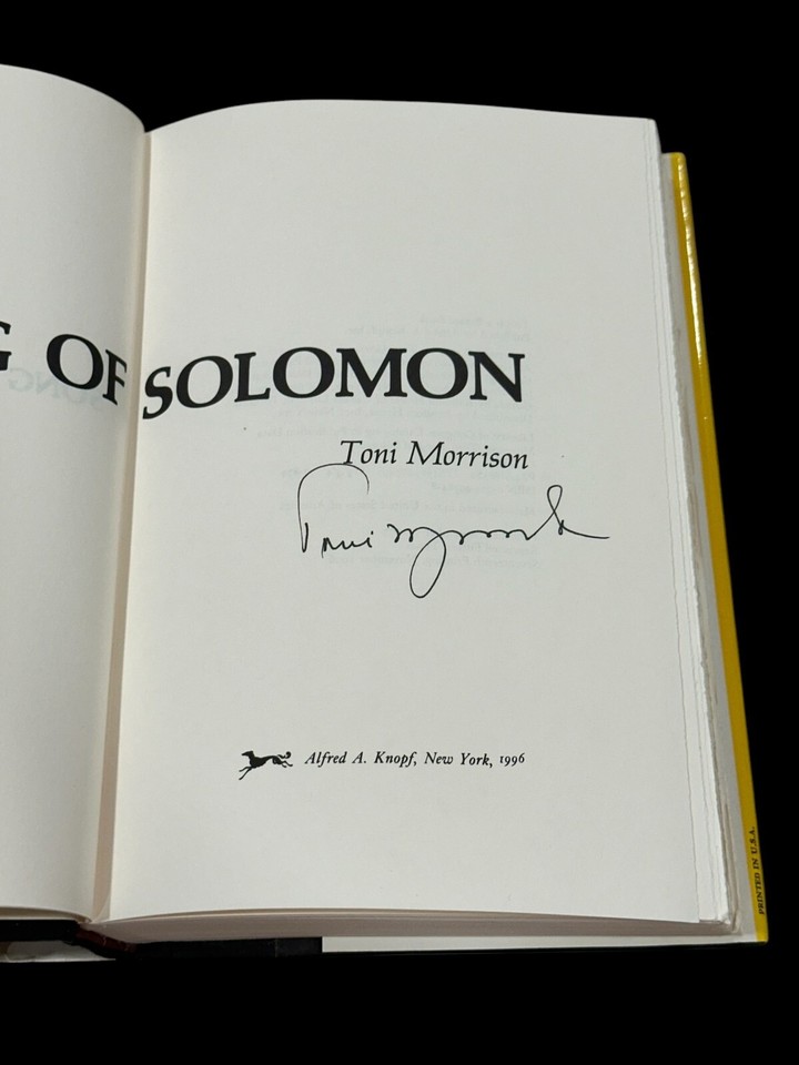 Toni Morrison Song of Solomon Nobel Prize Author Signed Autograph ...