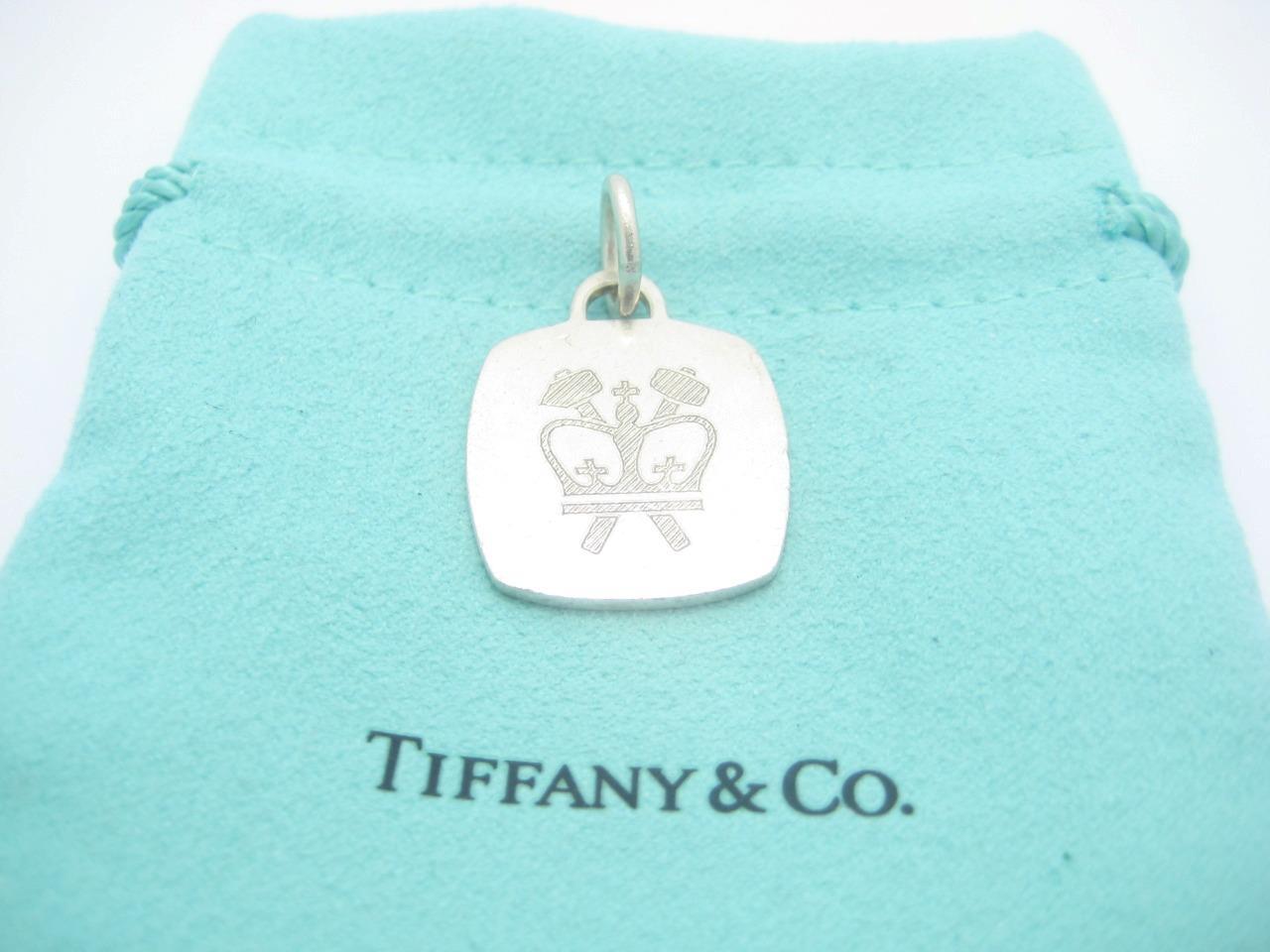 Vintage Tiffany & Co. Sterling Crown Logo Square Char… - Gem