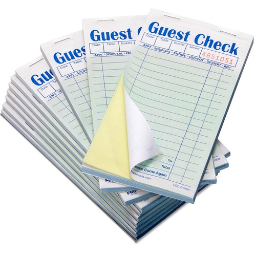 Double Part Guest Check Pads for Restaurants, Server Note Pads Total ...