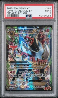 2015 Pokémon XY Breakthrough Mega M Houndoom EX Holo PSA 9 Mint | eBay