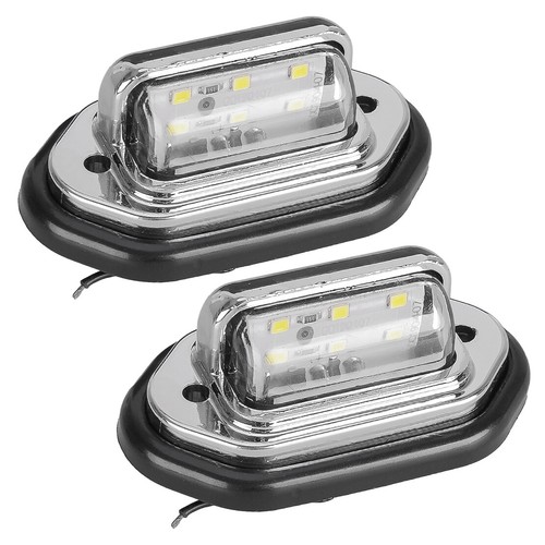 2Pc Marine Boat RV 6 LED License Plate Tag Lights Waterproof Tail Light ...