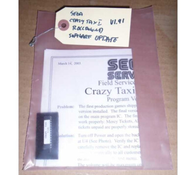SEGA CRAZY TAXI ROLLDOWN Arcade Game V1.91 SOFTWARE UPDATE #4325 | eBay