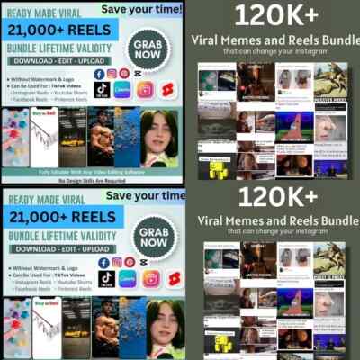 21K + 120K Viral Reels And Memes Bundles | eBay