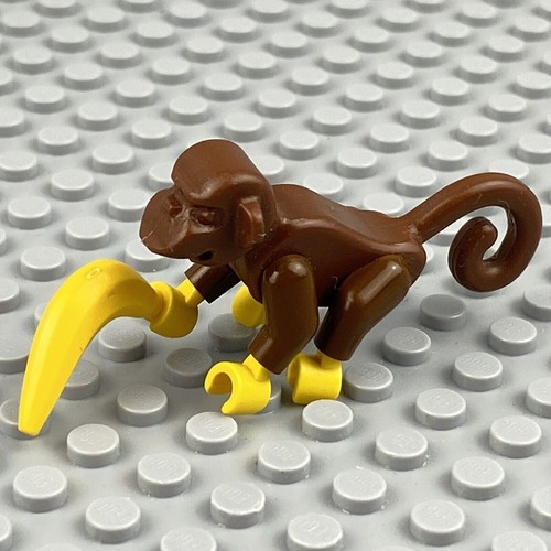 LEGO Brown Monkey Minifigure w/ Banana Pet Zoo Wild Animal Pirates ...