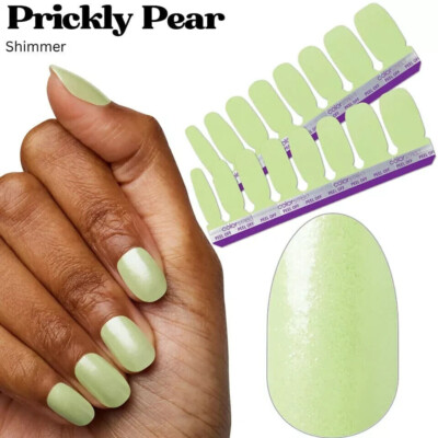 Color Street Prickly Pear Nail Polish Strips Light Green Shimmer Finish ...