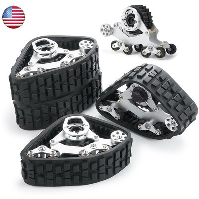 Snow Tracks Wheels For 1/10 RC Axial SCX10 TRX4 Offroad Crawler Car ...