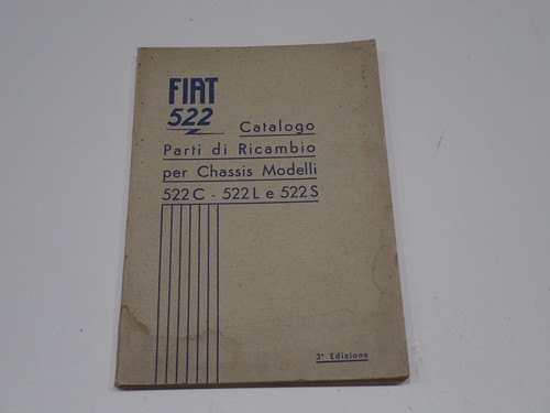 FIAT 522 CATALOGO PARTI DI RICAMBIO 1933 | eBay