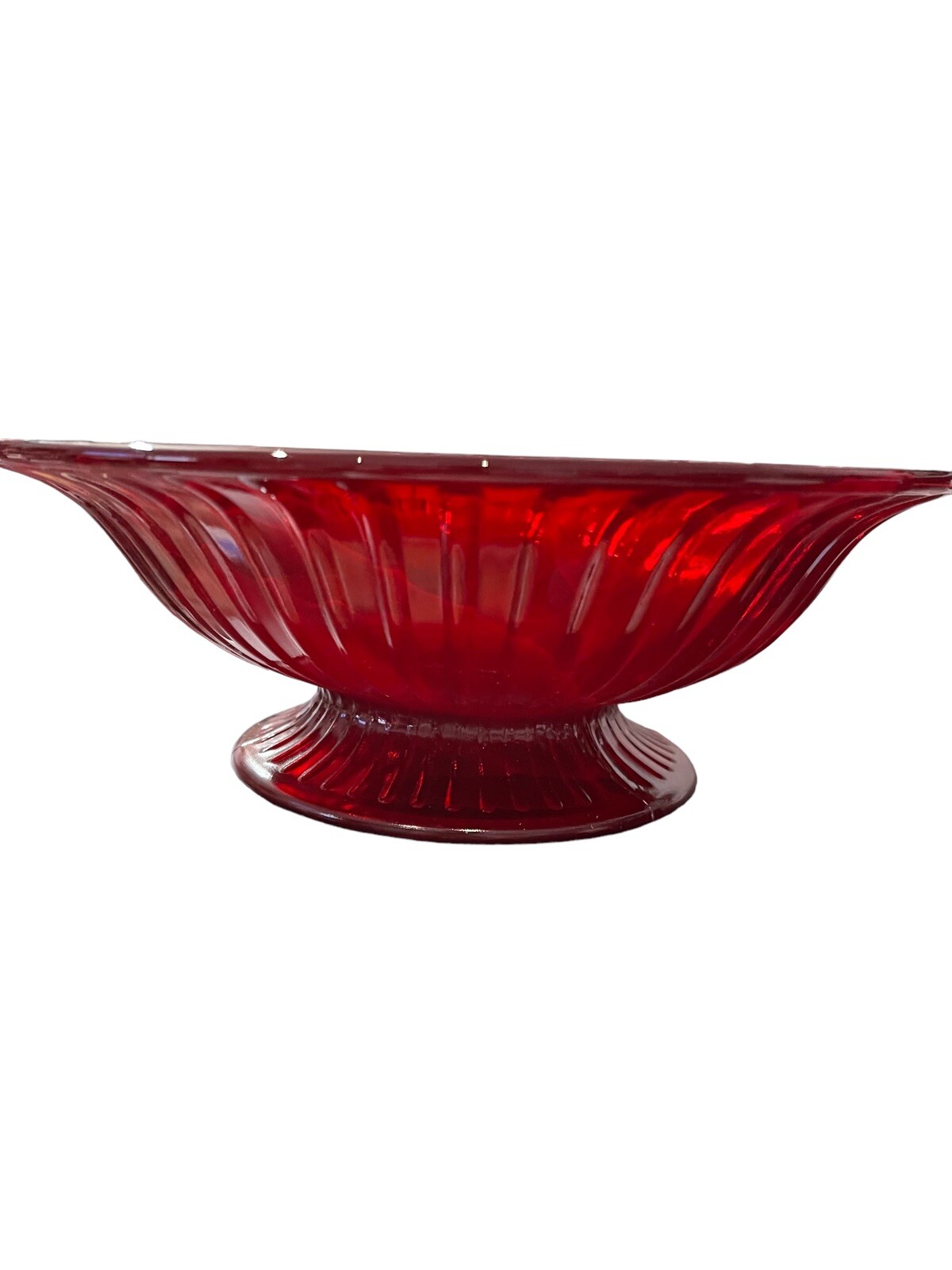 Vintage Fenton Ruby Red Pedestal Bowl Marked On The Bottom Fruit Bowl ...