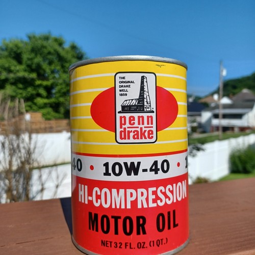VTG Penn Drake Motor Oil Can Quart - Gas Oil Advertising-Man Cave | eBay