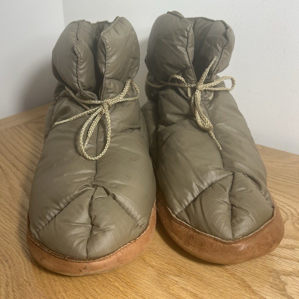 Vtg Eddie Bauer Goose Down Slippers Bootie Men ~11-12 Insulated Tent ...