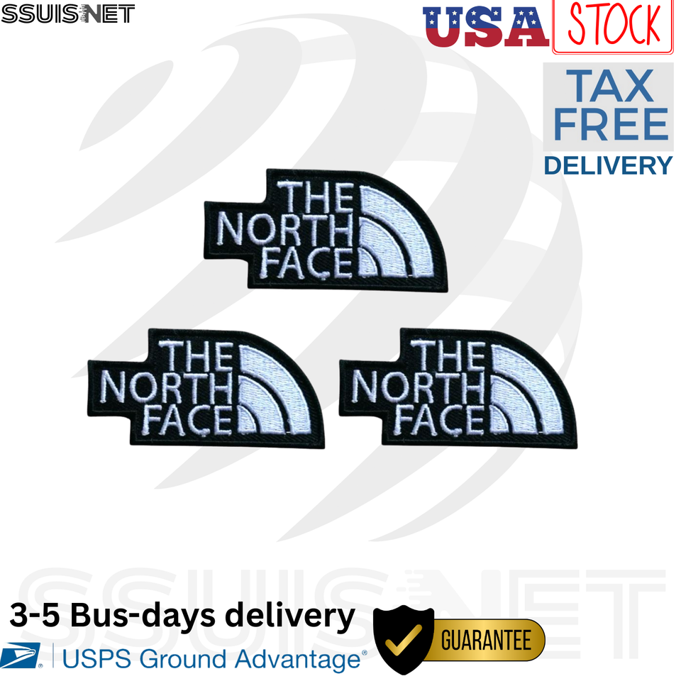 The North Face Embroidered Patch - Black & White Logo - Iron-On Patches ...