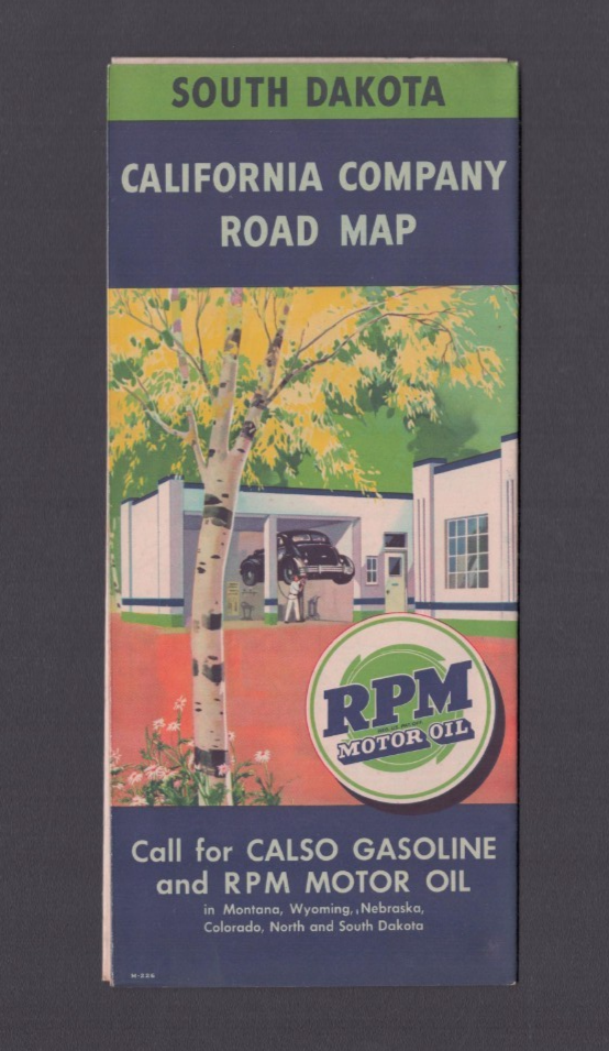 1939 Calso Gasoline South Dakota Road Map Travel RPM Motor Oil | eBay