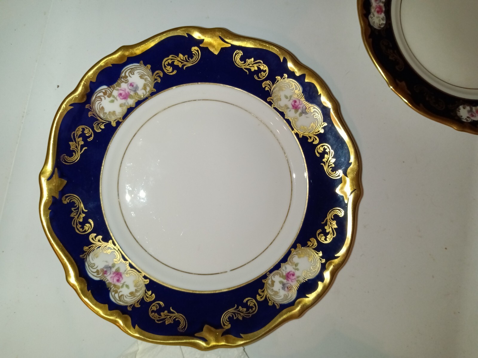 Reichenbach china kobalt blue & gold salad plate 8159K painted flowers ...