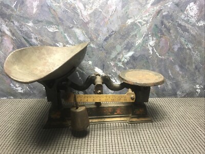 Antique Buffalo Scale Co. USA Cast Metal Candy Scale w/ Cast Iron/Tin ...