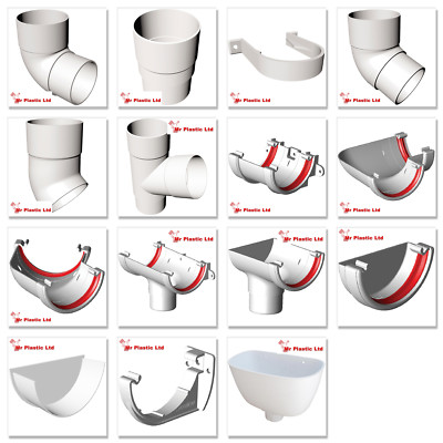 Freeflow 112mm Half Round Gutter & 68mm Round Down Pipe Fittings in ...