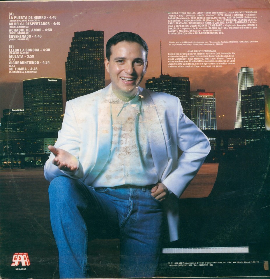 JUAN VICENTE ZAMBRANO Y LA SONORA MIAMI - LP SAR USA - 1992 . | eBay
