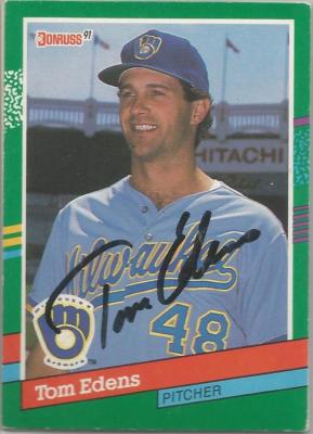Milwaukee Brewers TOM EDENS autographed 1991 Donruss | eBay
