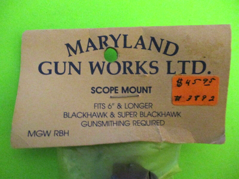 NOS VINTAGE MARYLAND GUN WORKS SCOPE MOUNT for RUGER BLACKHAWK & SUPER ...