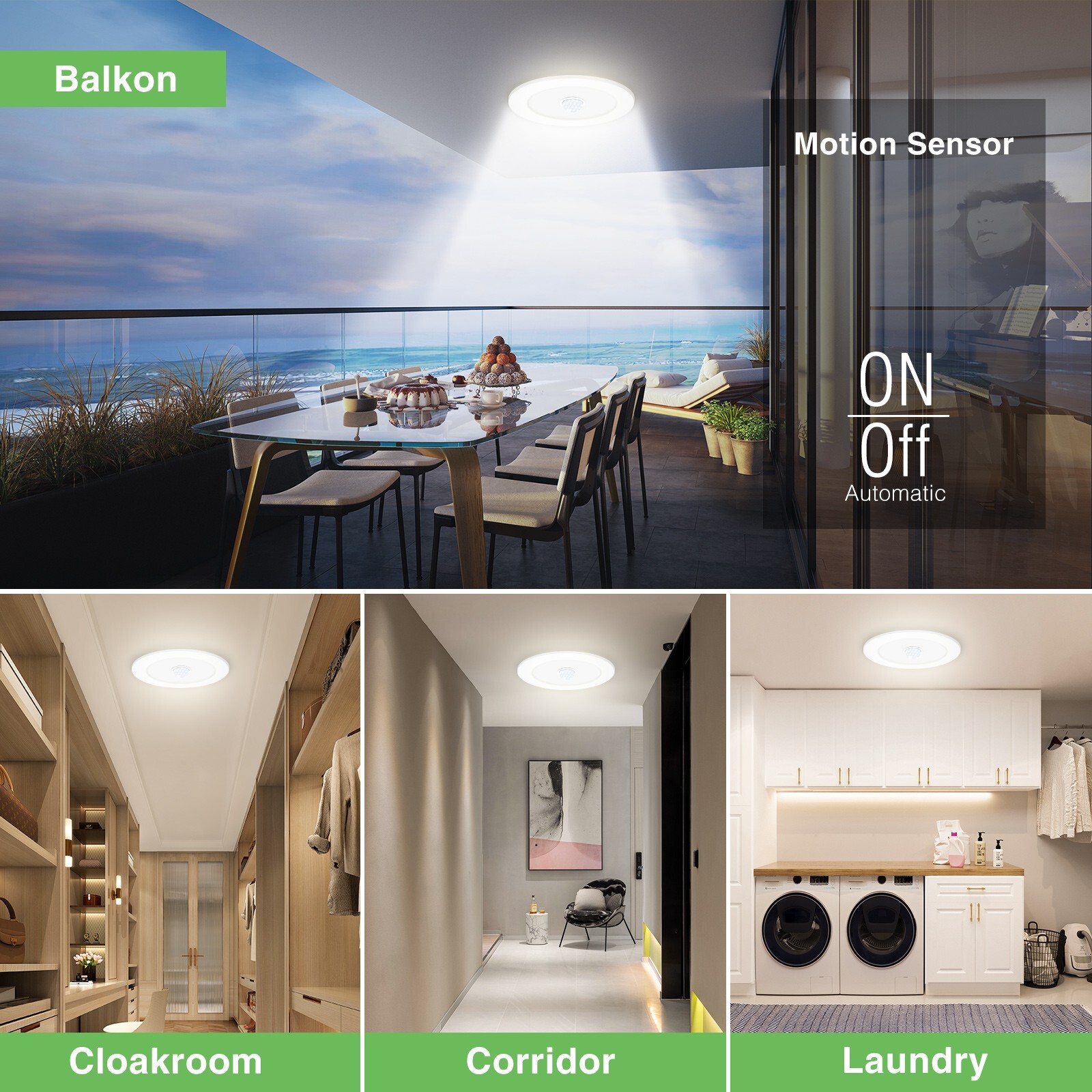 90mm Led Recessed Downlight PIR Motion Sensor Ceiling Lihgts 3CCT 12W ...