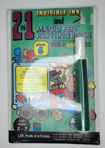 New Sealed 2 in 1 Invisible Ink and Magic Pen Painting Book 6 Lee ...