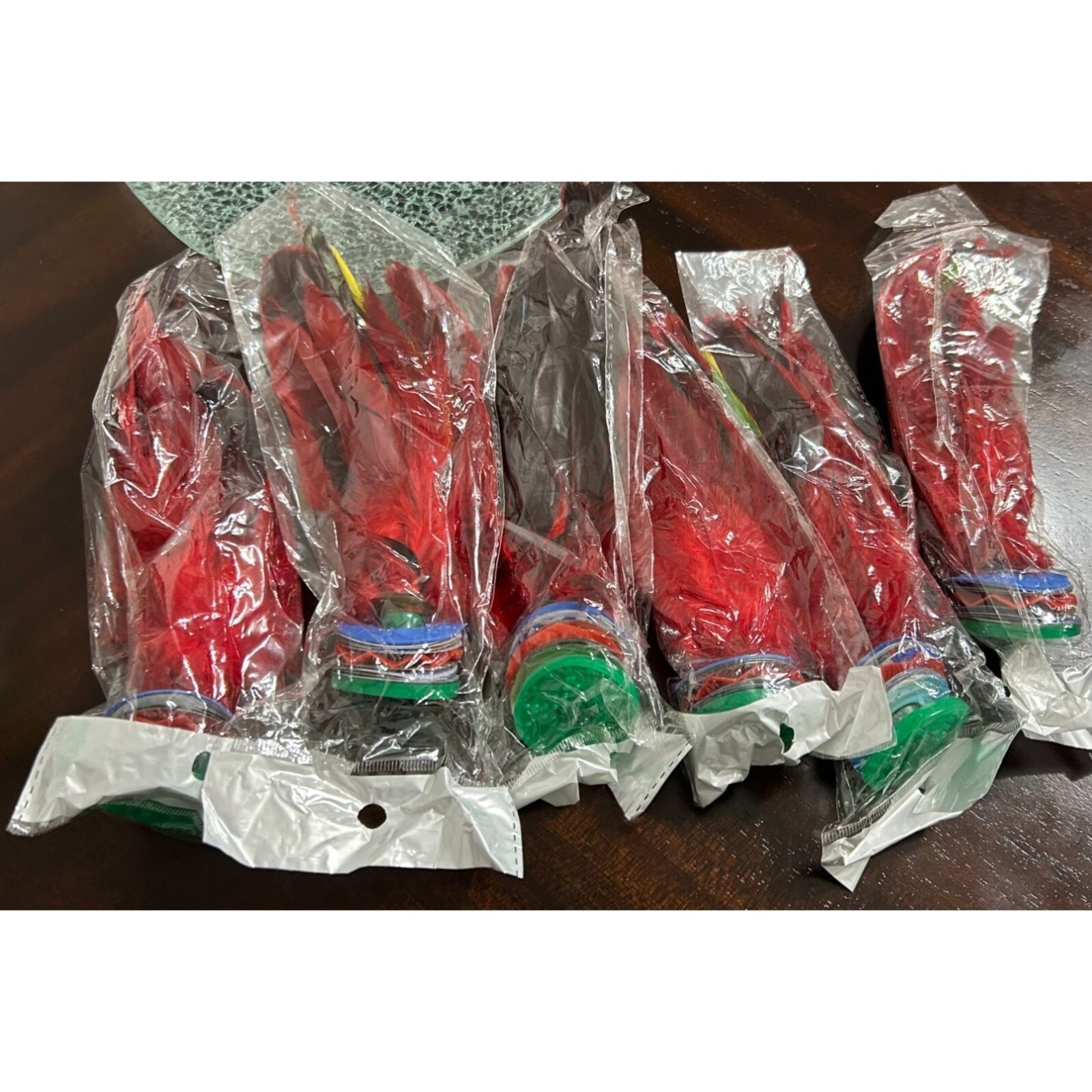 6 Pack Peteca Chinese Jianzi Kicker Colorful Feather Outdoor Toy Game ...