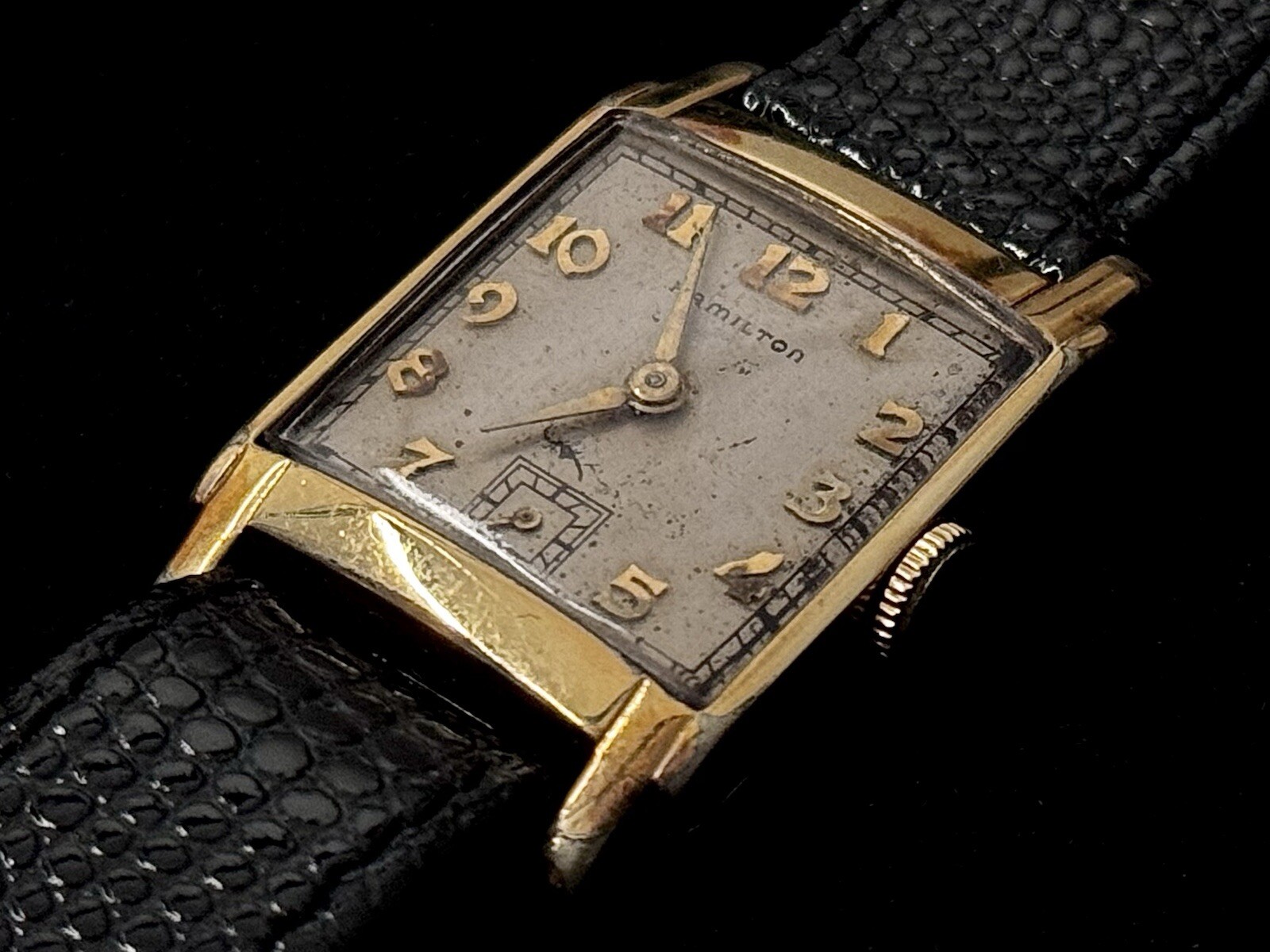 Vintage Hamilton Tank 14k Gold Filled Patina Early Modern Runs 23mm | eBay