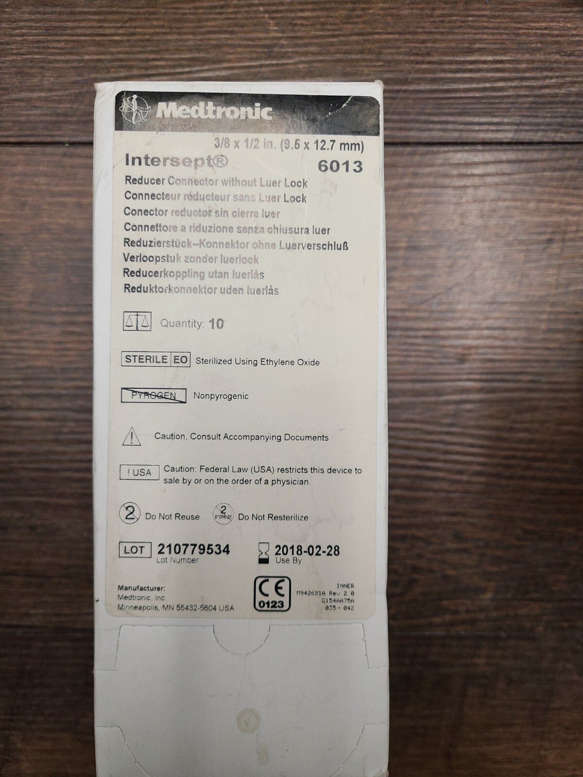 Medtronic 6013 Intersept Reducer Connector Without Luer Lock 3/8 X 1/2 ...