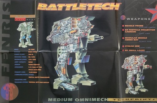 FASA PROMO 1994 BATTLETECH POSTER 22 X 34 IN Medium Omnimech | eBay