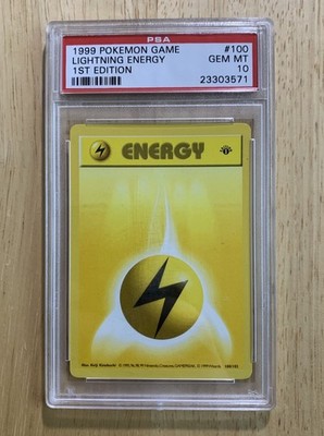 1999 Pokémon 1st Edition Shadowless Base Set Lightning Energy PSA 10 ...
