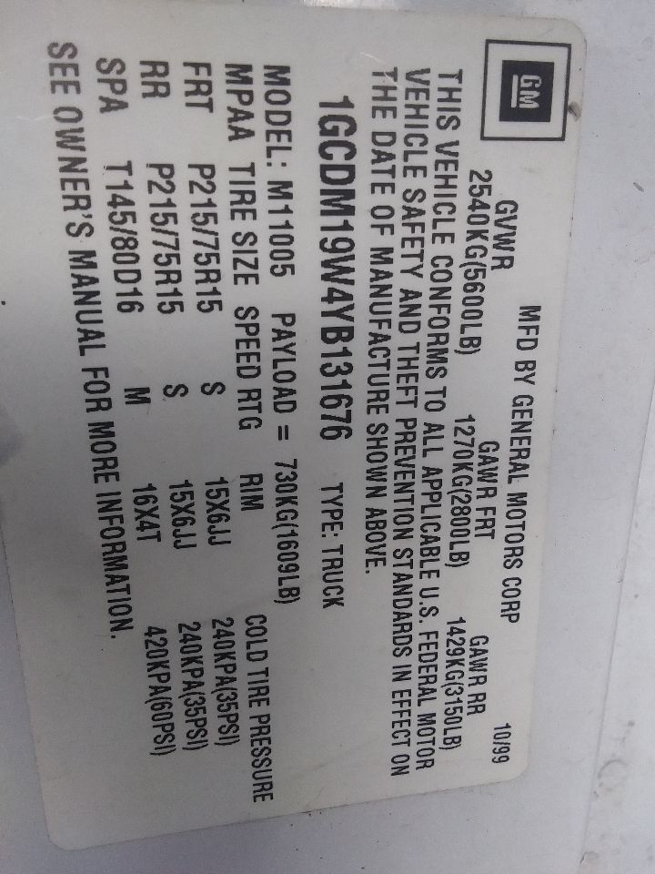 Used Steering Column fits: 2000 Chevrolet Astro Column Shift w/tilt w ...