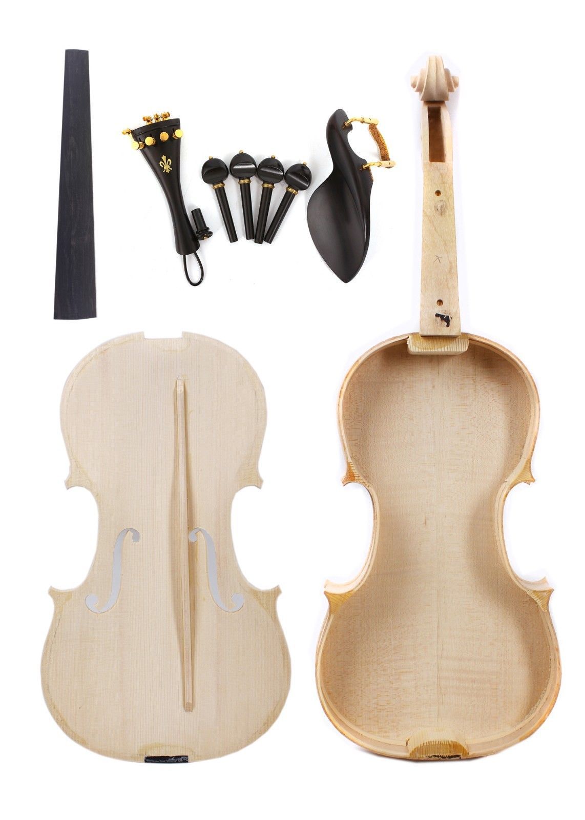 1set Violin Kit White Unglue Violin Top Flame Maple Spruce Hand Made ...