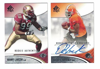 Darrell Hackney 2006 SP AUTHENTIC AUTOGRAPHED ROOKIE FOOTBALL CARD | eBay