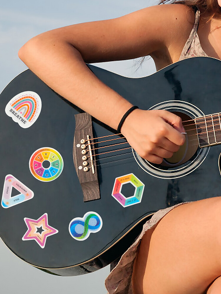 48Pcs Calm Stickers Set 6 Styles Tactile Rough Textured Stickers Cute ...