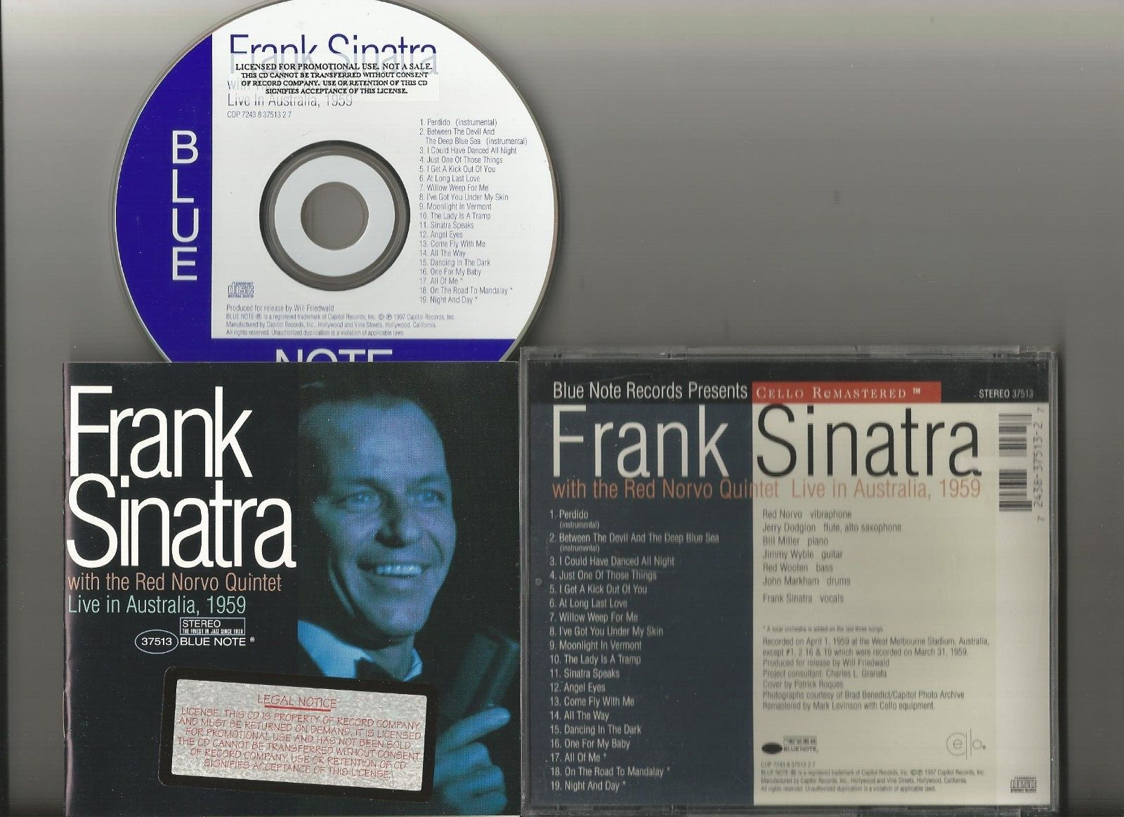 Frank Sinatra Live in Australia 1959 CD 19 tracks Blue Note US ...