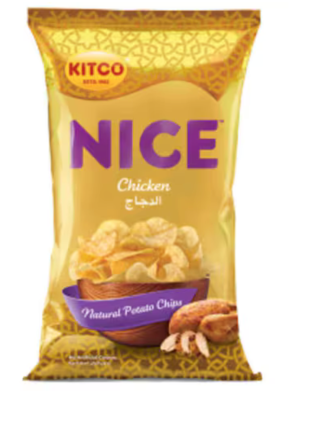 Kitco Nice Potato Chips Chicken 14 gramsx 21 bags شبس كيتكو نايس دجاج ...