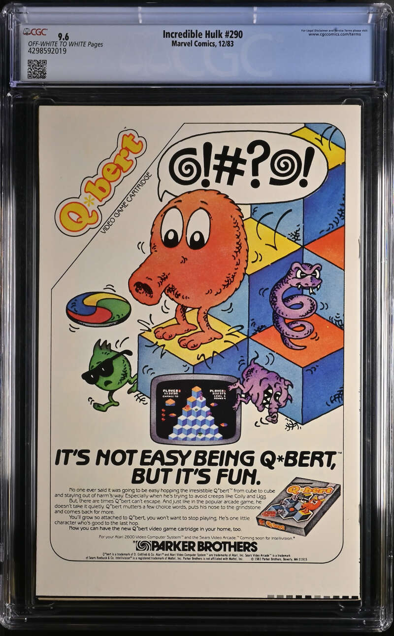 INCREDIBLE HULK #290 CGC 9.6 OW/WH PAGES // MARVEL COMICS 1983 | eBay