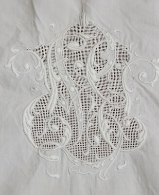 Antique Linen Monogrammed 28" X 28" Tablecloth | eBay