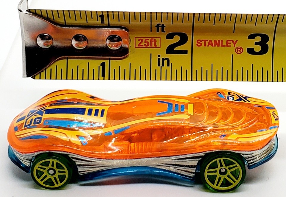 2018 HOT WHEELS X-RAYCERS CLEAR SPEEDER ORANGE DIECAST 3" CAR W/ YELLOW ...