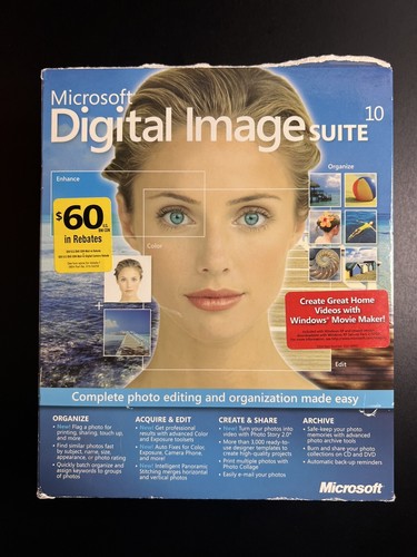 Microsoft Digital Image Suite 10 Photo Editing Software (2004) 2 Disk ...