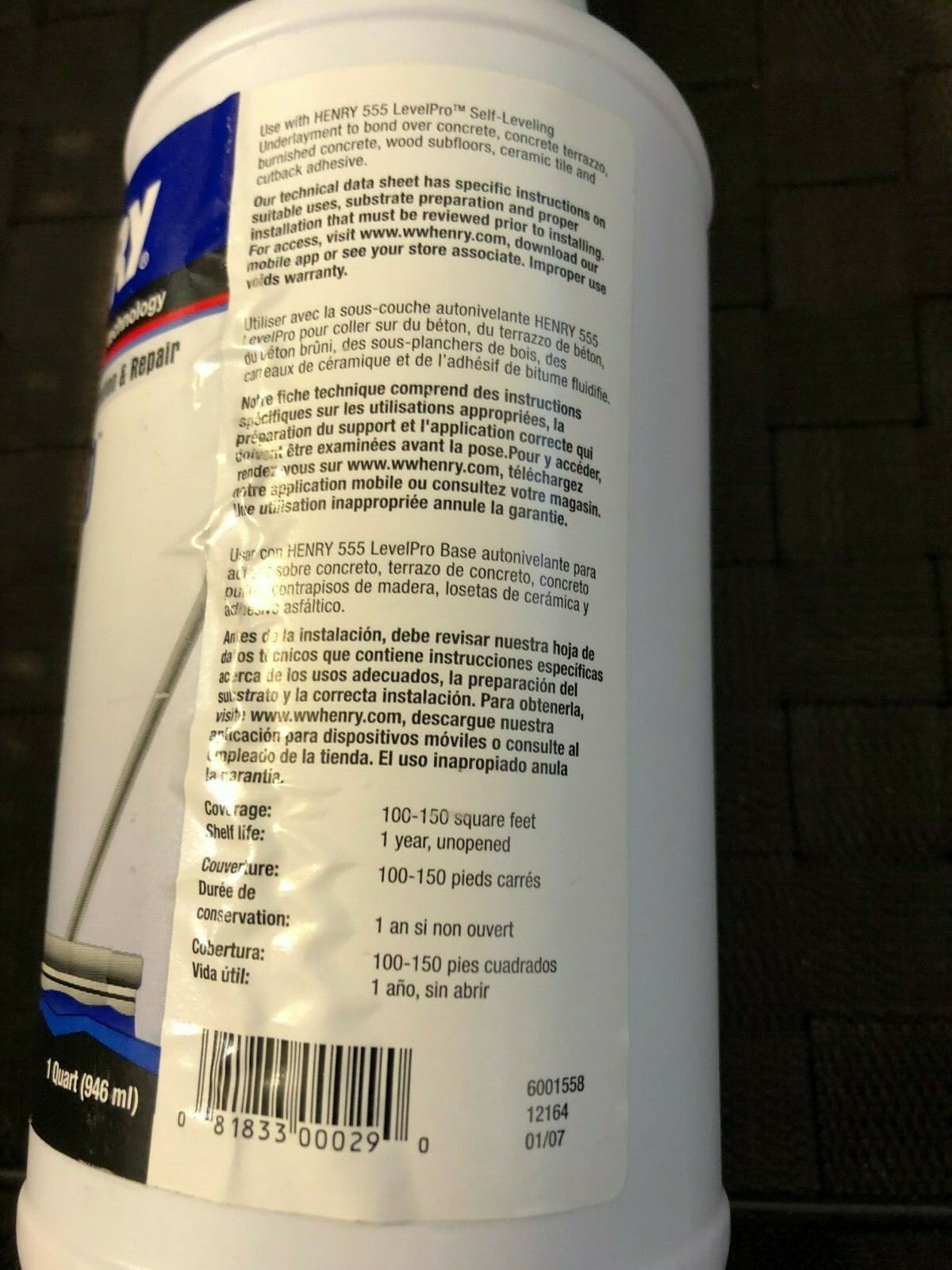 3x Henry Underlayment Primer 554 Level Pro 1 Quart Latex Emulsion ...